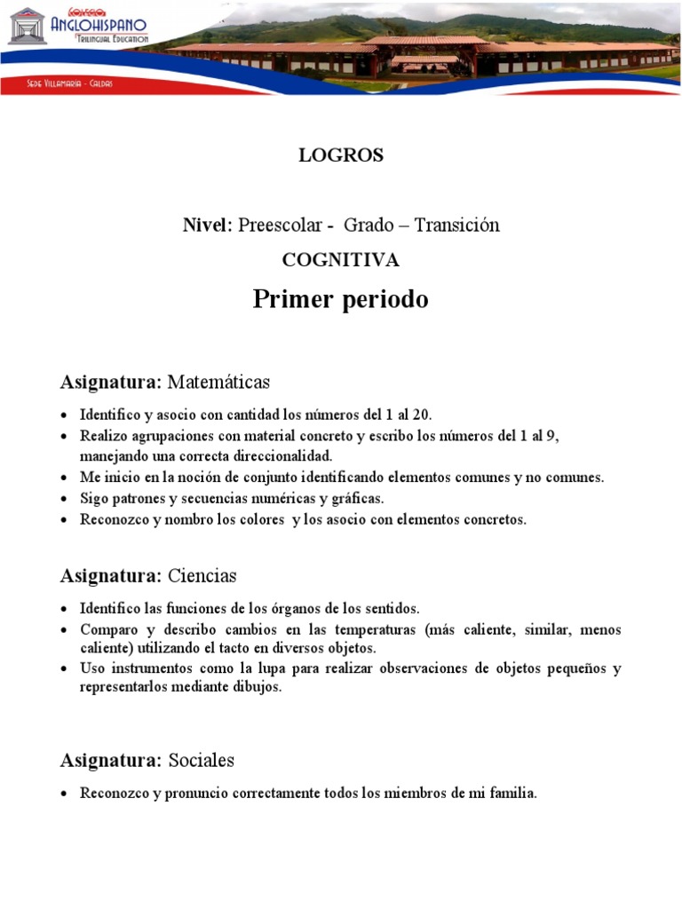 Logros Del Año | PDF | Educación de la primera infancia | Escritura
