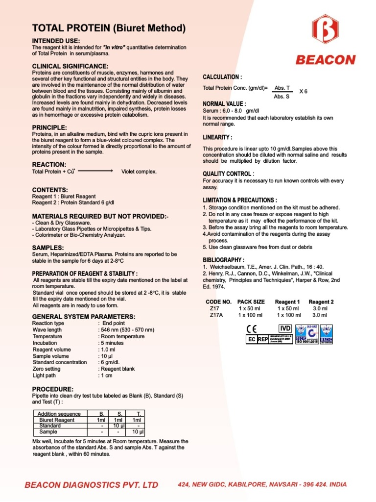 Total Protein | PDF | Proteins | Blood Plasma
