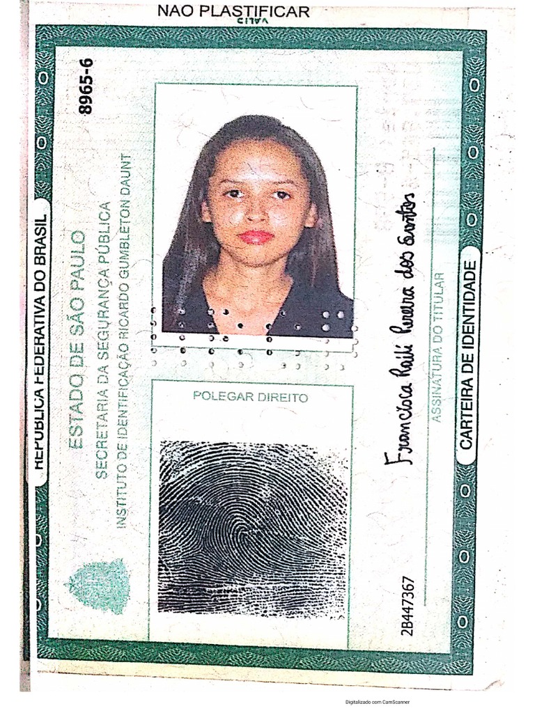 RG Frente e Verso | PDF