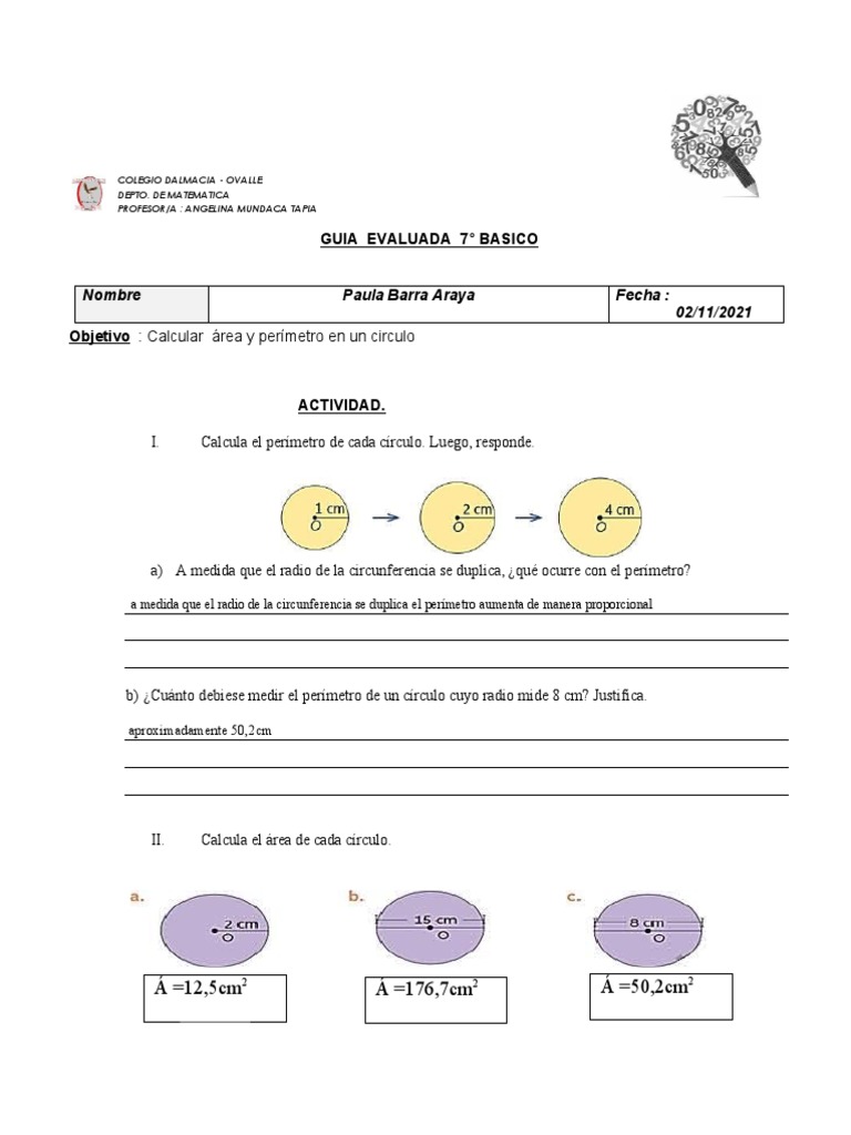 Guia Evaluada de Septimo Basico | PDF