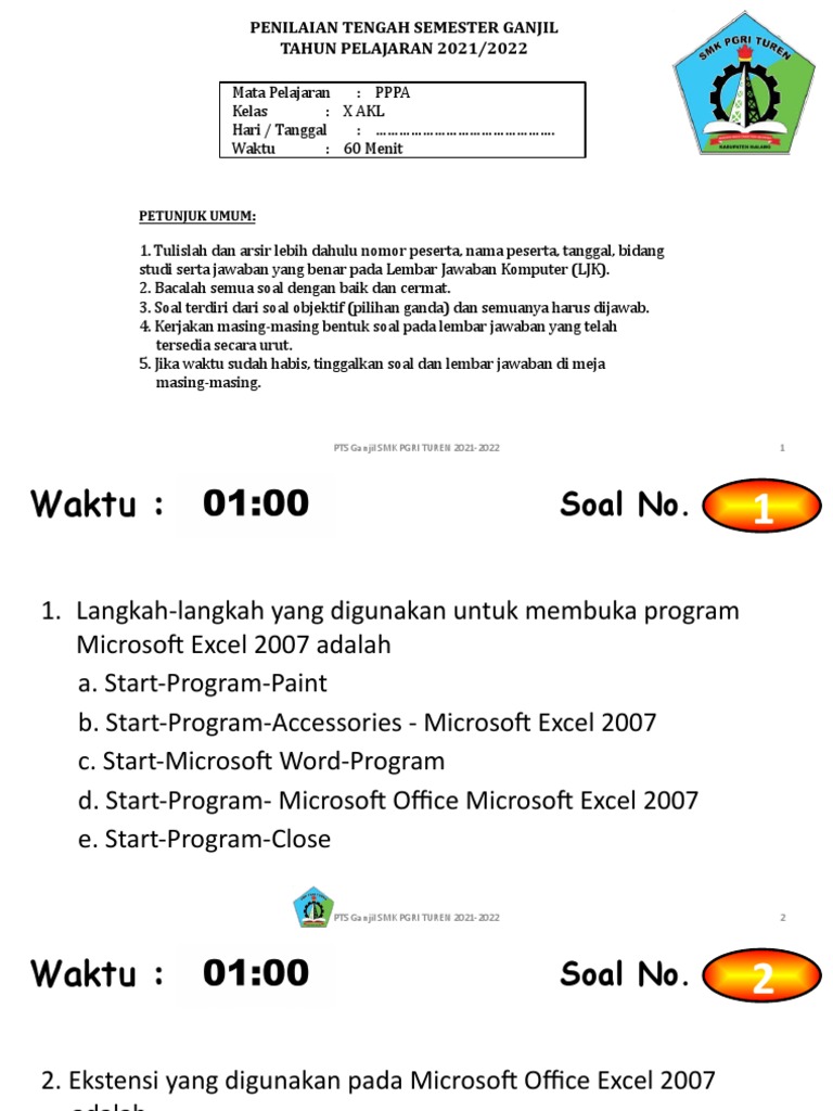 Petunjuk PTS Microsoft Excel 2007 | PDF