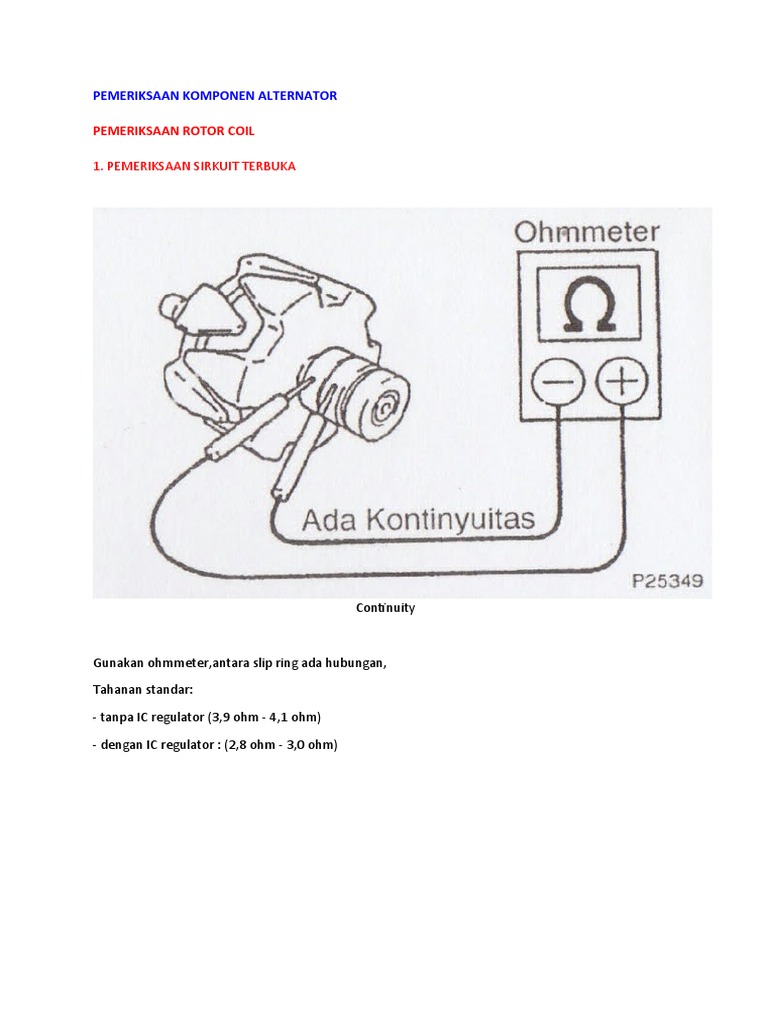 Pemeriksaan Komponen Alternator | PDF