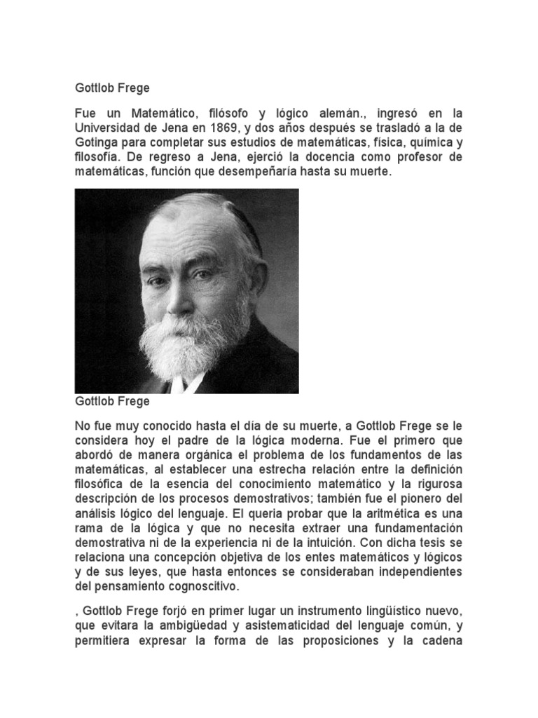 Gottlob Frege | PDF | Gottlob Frege | Lógica