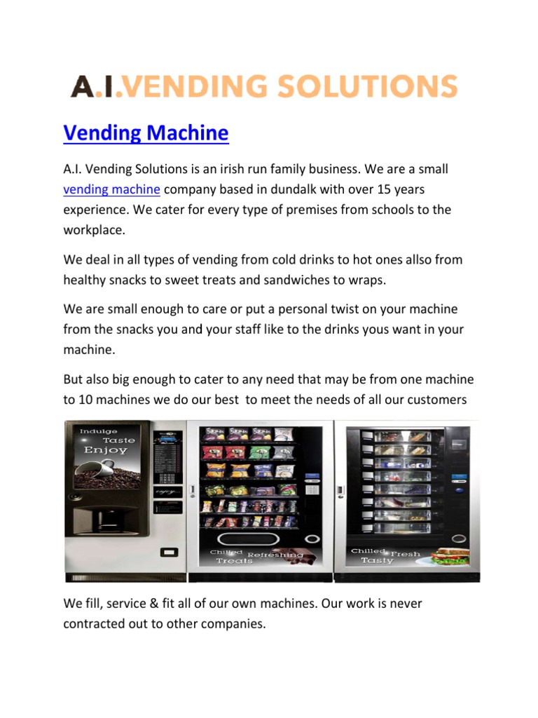 Custom Vending Solutions in Ireland | PDF