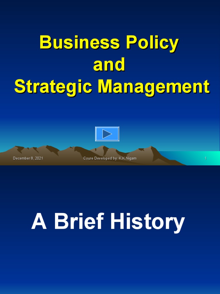 Business Policy and Strategic Management | PDF | Strategic Management ...