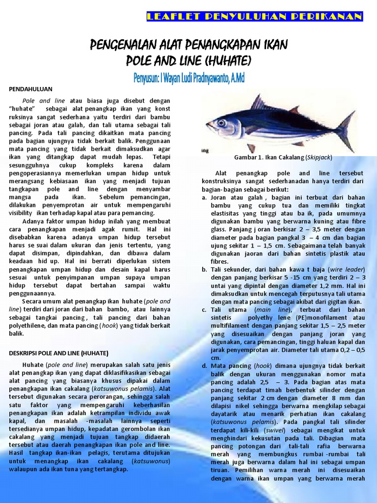 Pengantar Alat Tangkap Ikan Pole and Line (Huhate) | PDF