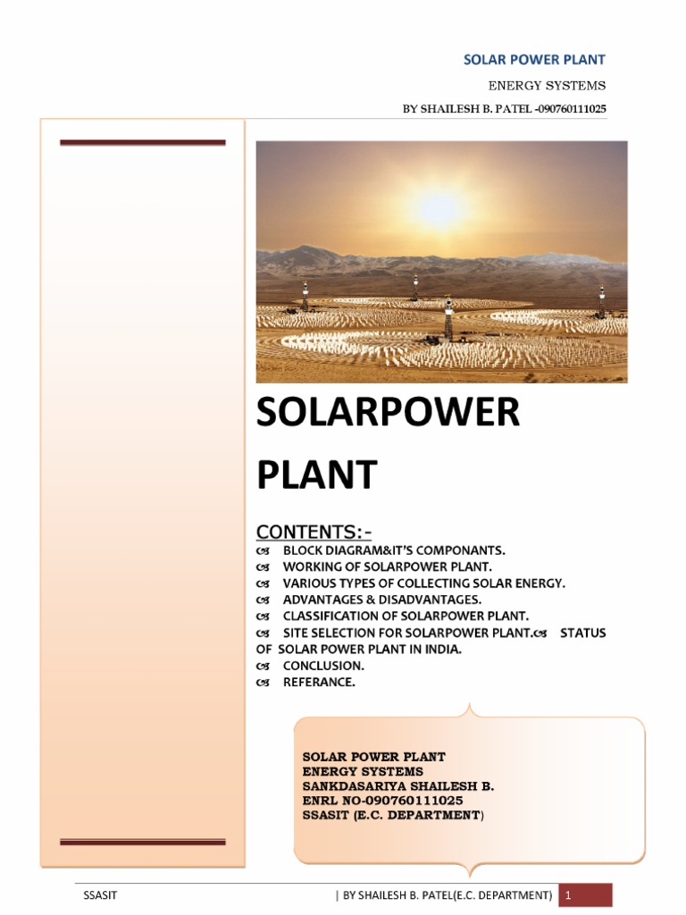 Solar Power Plant | PDF