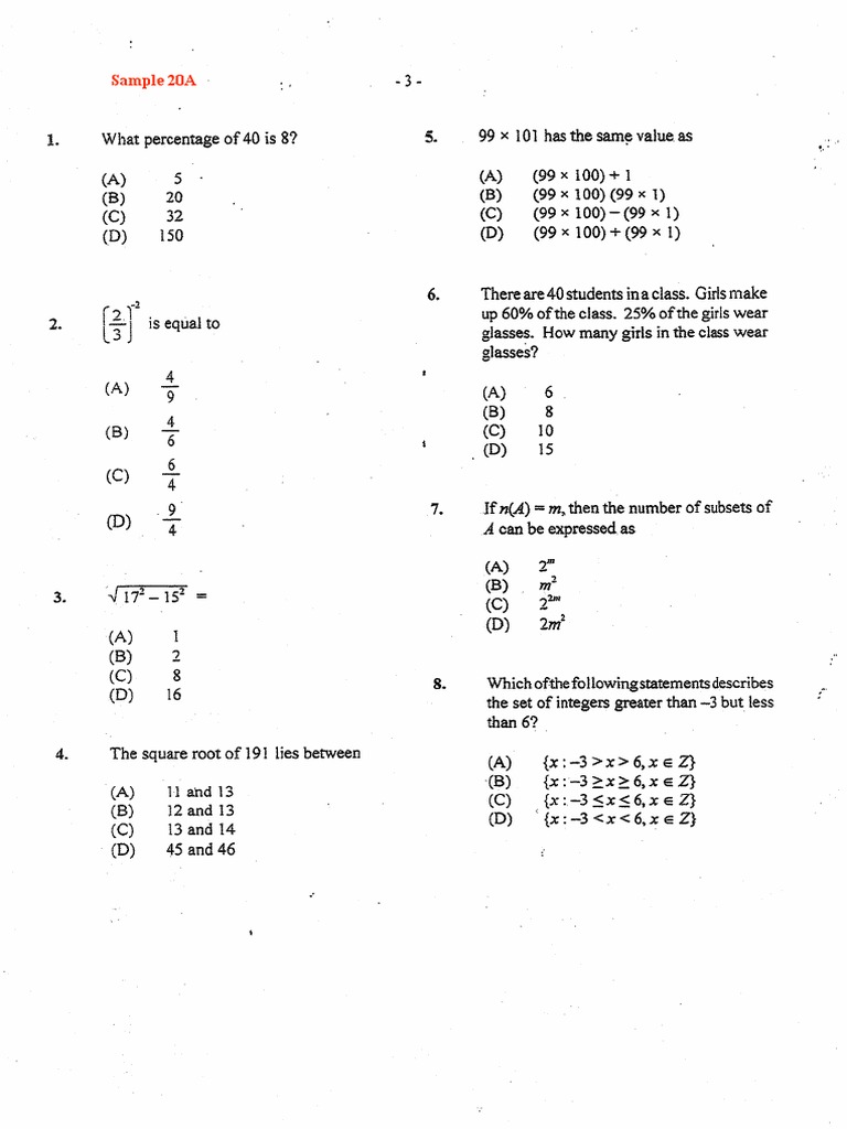 P1 Sample | PDF | Length | Mathematics