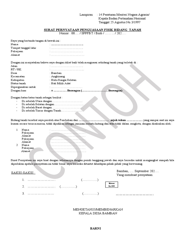 LAND OWNERSHIP DECLARATION | PDF