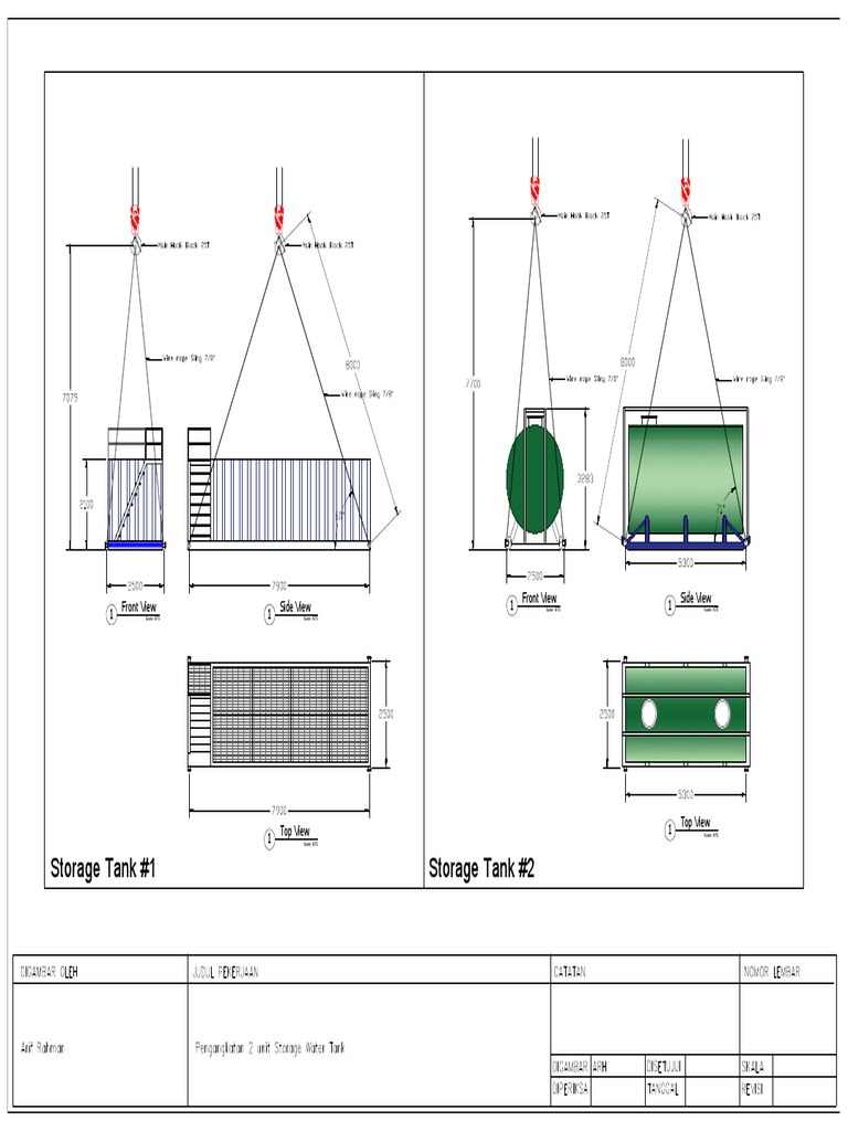LIFTING PLAN Tanki Sub Satelit (Rigging Arr) | PDF
