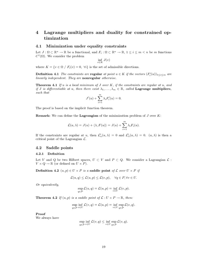 Lagrange Multipliers and Duality for Constrained Optimization: An In ...