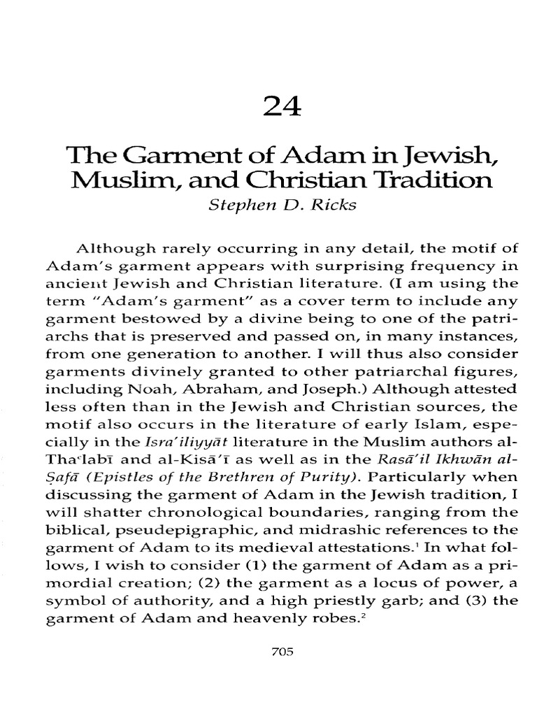 CH 24 The Garment of Adam in Jewis Muslim and Christian Tradition | PDF ...