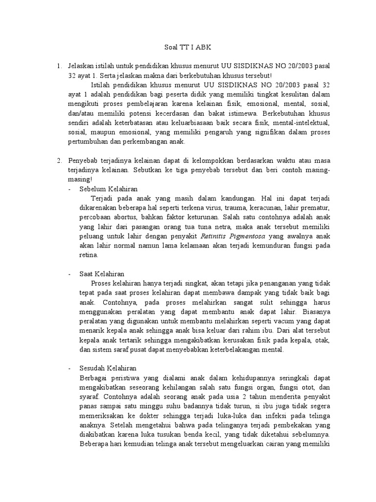 Soal TT I ABK | PDF