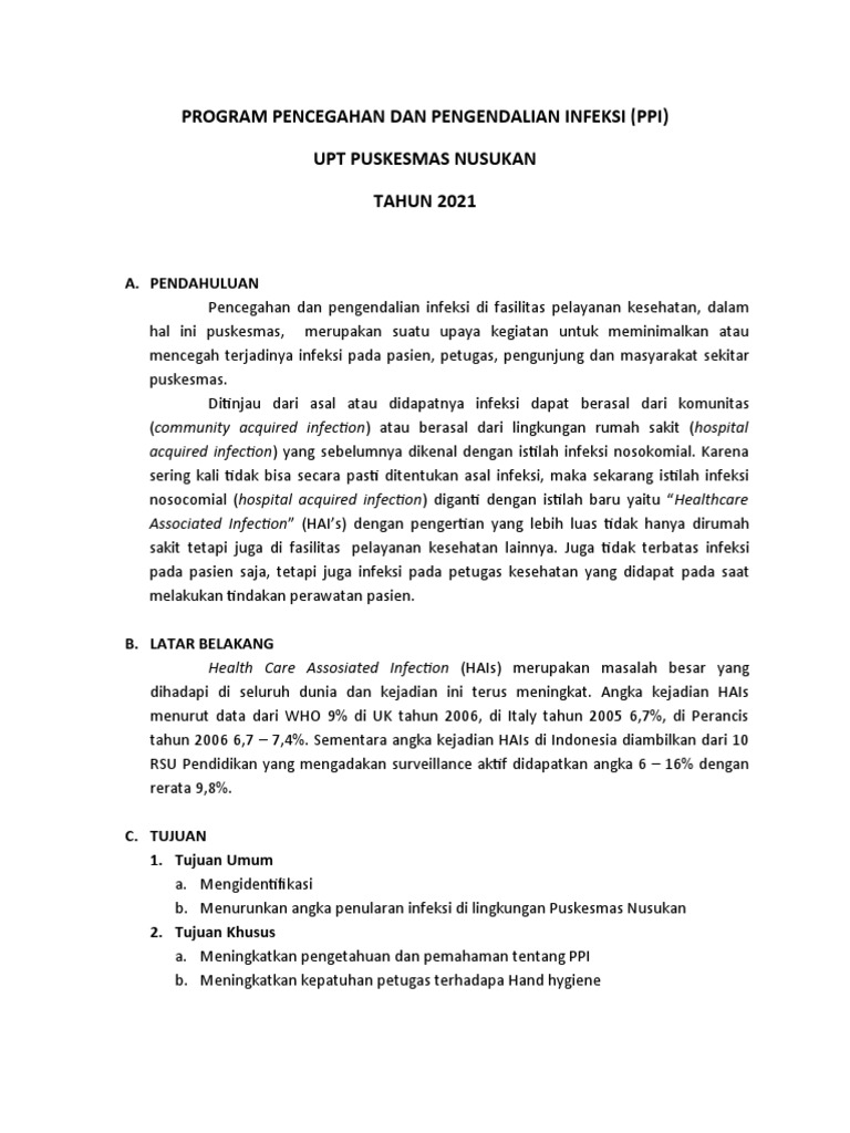 PPI di Puskesmas Nusukan 2021 | PDF