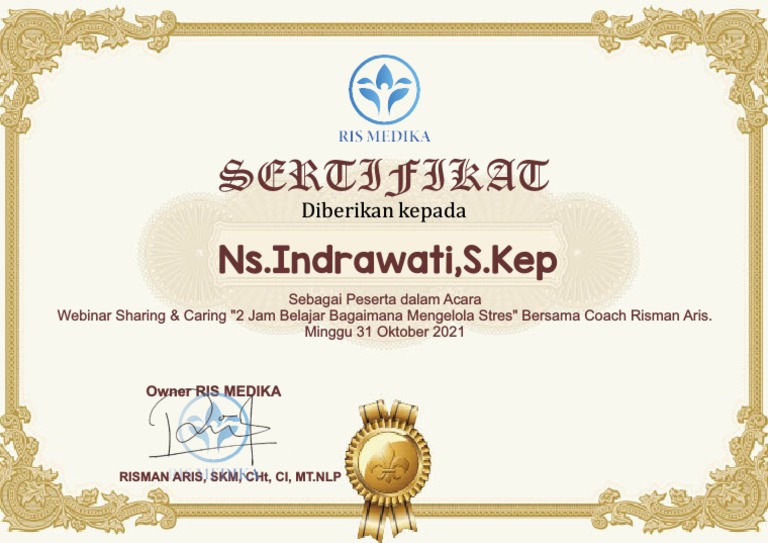 Sertifikat Ns Indrawati, Skep | PDF | Karier & Perkembangan | Sains ...