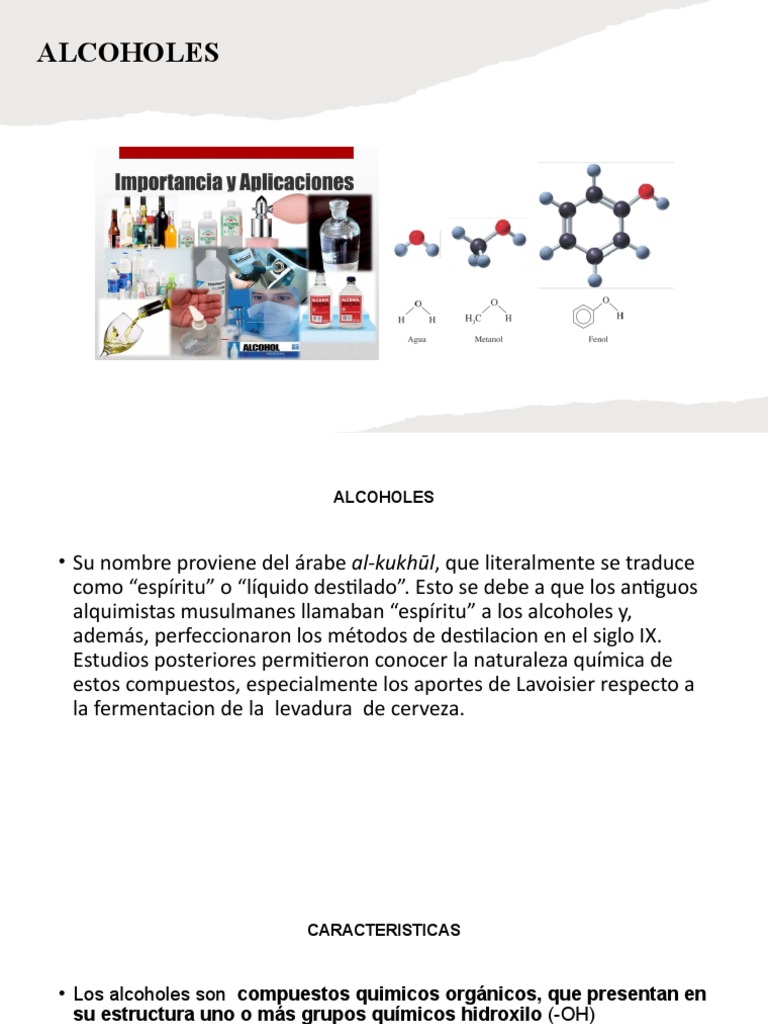 Alcoholes (1) - 1 | PDF | Alcohol | Compuestos químicos
