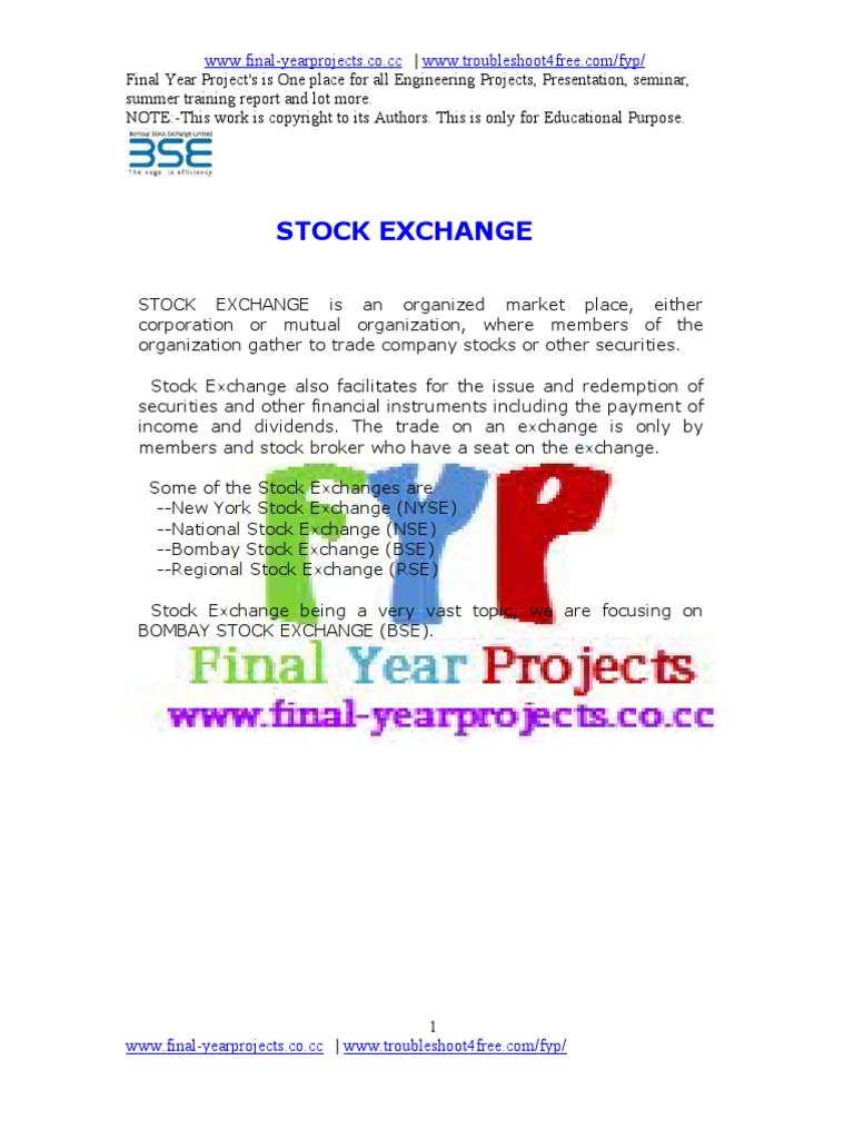 Bombay STCK Exchange | PDF | Settlement (Finance) | Finance & Money ...