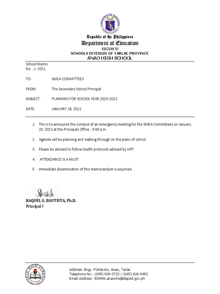 Smea Minutes of Meeting | PDF | Teachers | Communication