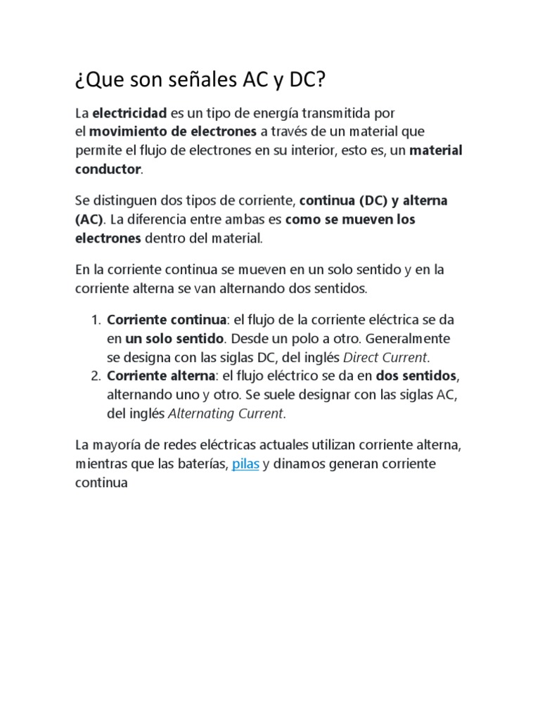 Que Son Señales AC y DC Yersson | PDF | Corriente eléctrica ...