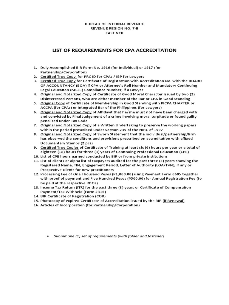 CPA Accreditation Requirements 2024 | PDF | Certified Public Accountant ...