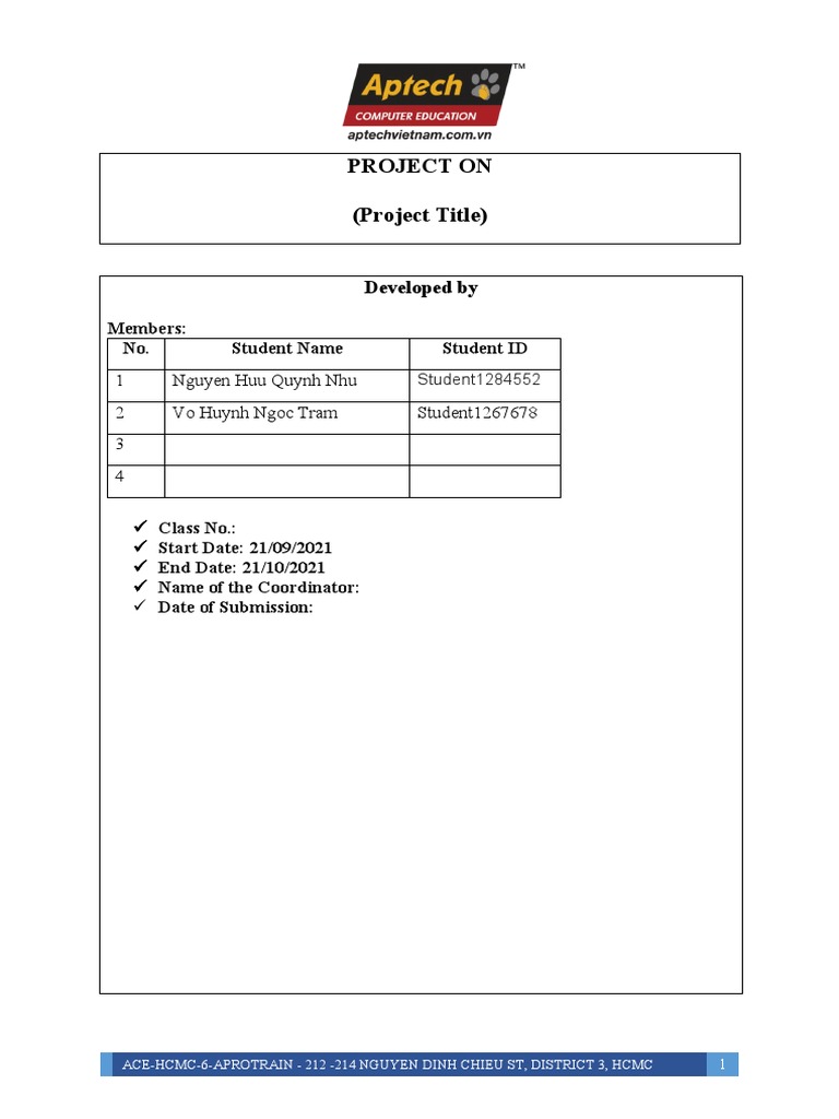 Project Report Aptech | PDF | Computing | Information Technology Management
