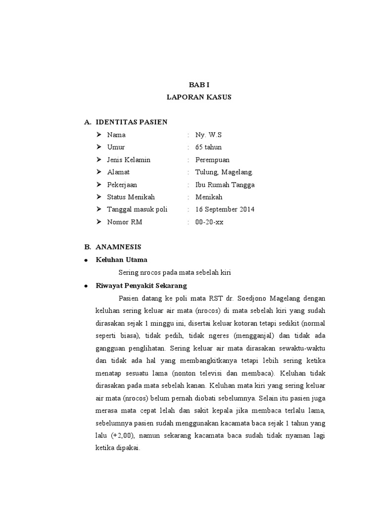 REFLEKSI KASUS Mata ODNL | PDF