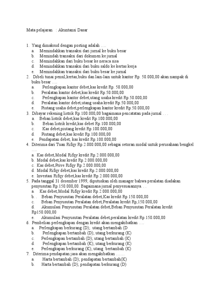 Akuntansi Dasar X Akl | PDF
