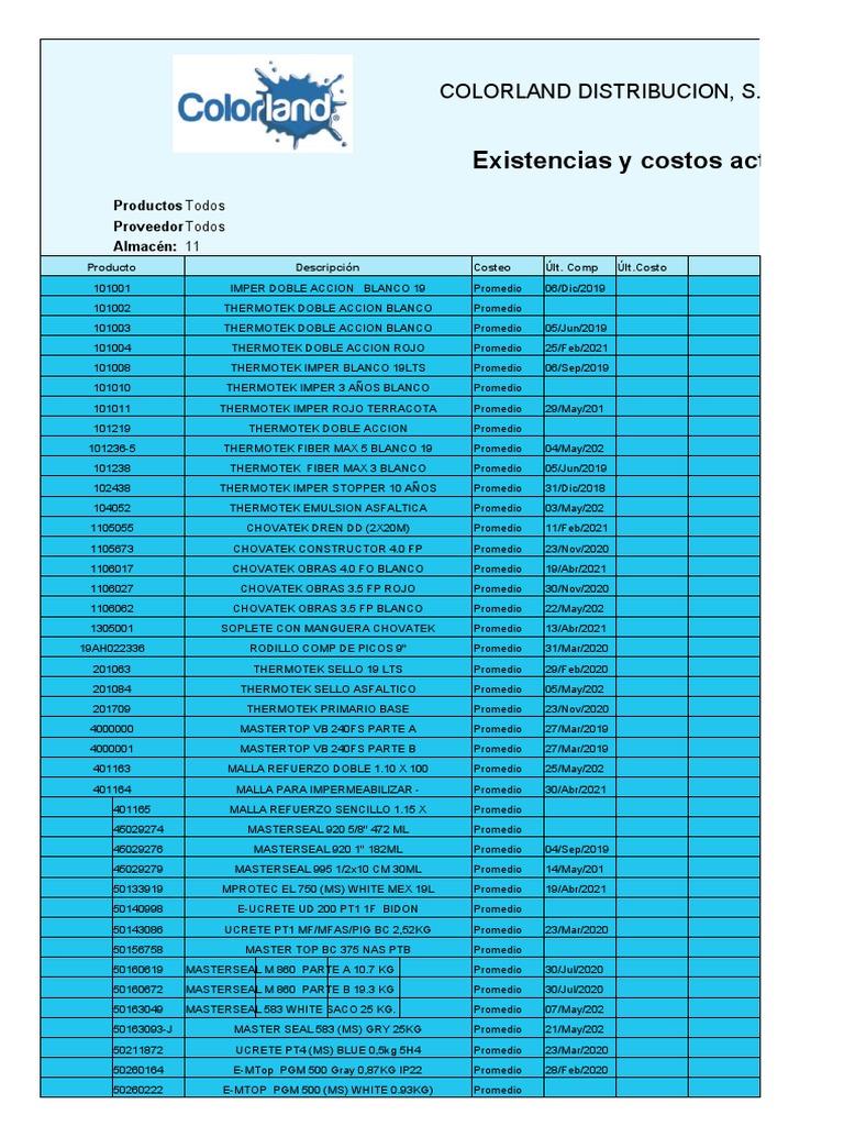 Alm 11 INV. FISICO Mayo - XLSXX | PDF