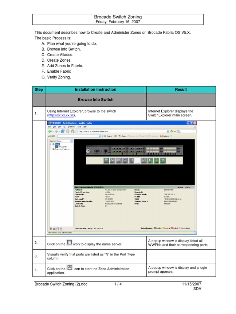 Brocade Switch Zoning | PDF | Tab (Gui) | Internet Explorer