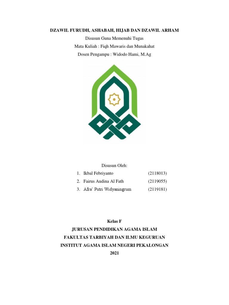 FMM 3 Dzawil Furudh, Ashabah, Hijab Dan Dzawil Arham-1 | PDF