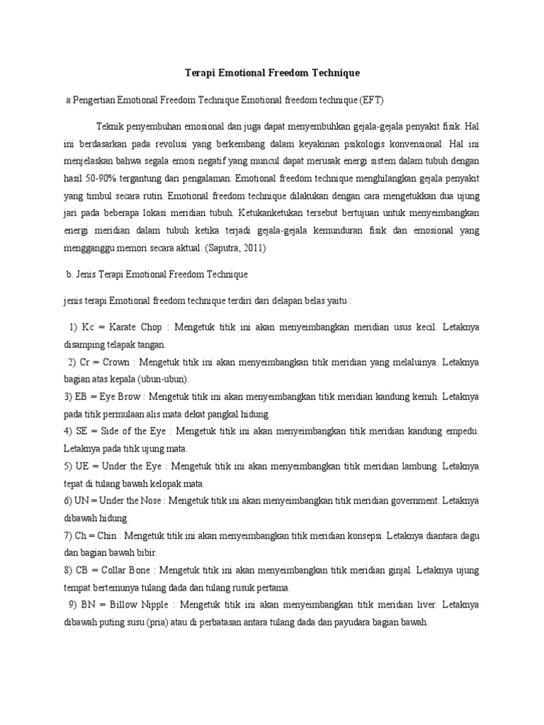 Panduan Terapi Emotional Freedom Technique | PDF
