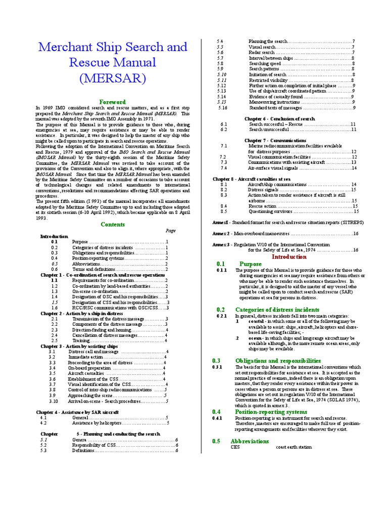 Merchant Ship Search Rescue Manual | PDF | Search And Rescue ...