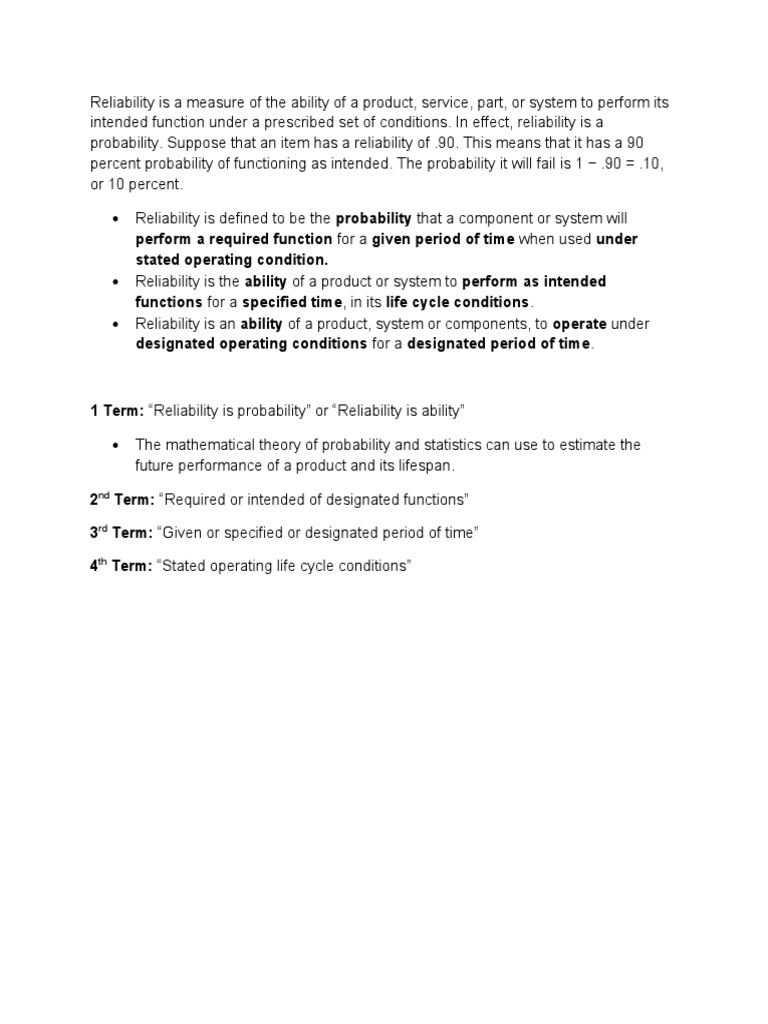 Quantifying Reliability: Understanding Reliability as Both Probability ...