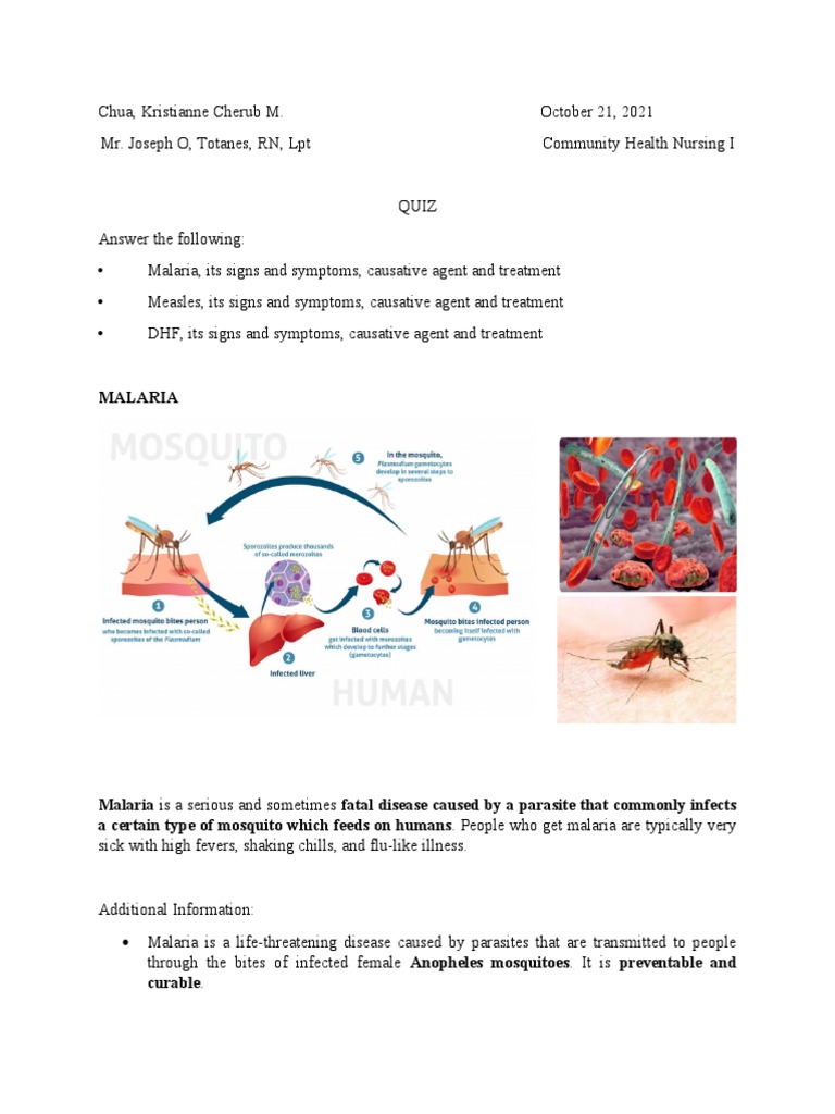 Malaria, Measles, DHF Quiz#2 | PDF | Malaria | Measles