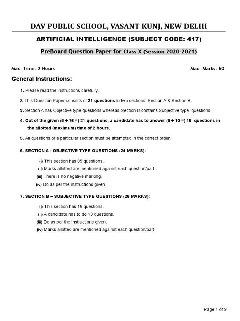 Dav Public School, Vasant Kunj, New Delhi: Artificial Intelligence ...