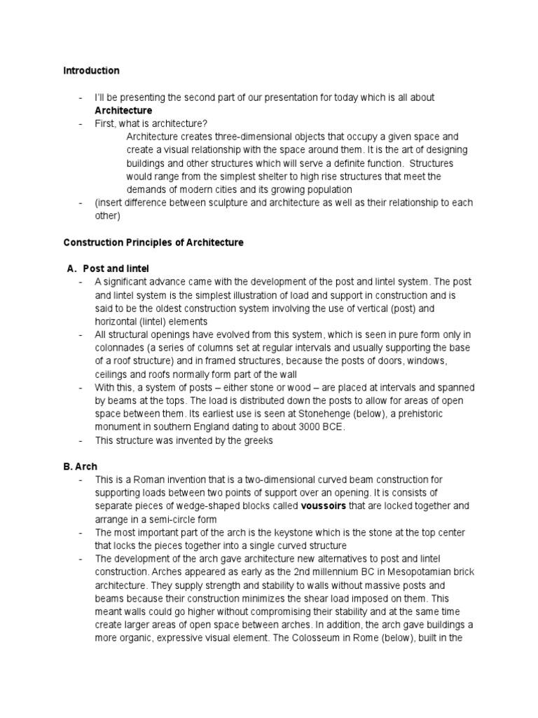 Art Appreciation - Lesson 4 Architecture | PDF | Vault (Architecture ...