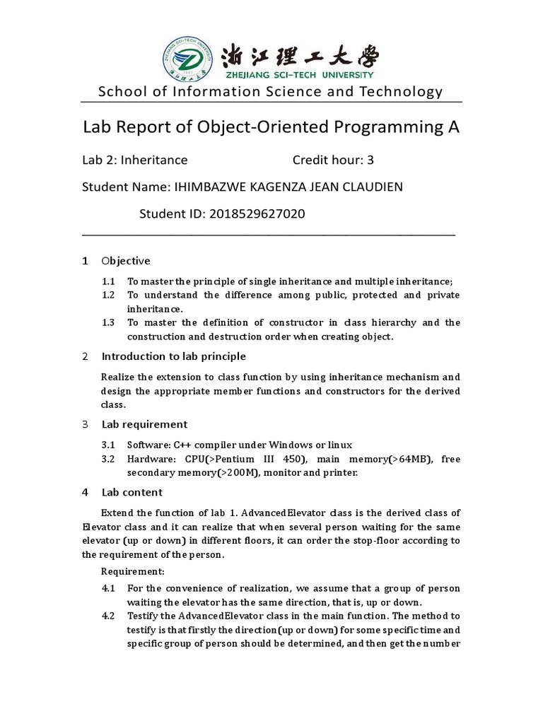 Lab Report 2 Inheritance Pdf Class Computer Programming Inheritance Object Oriented