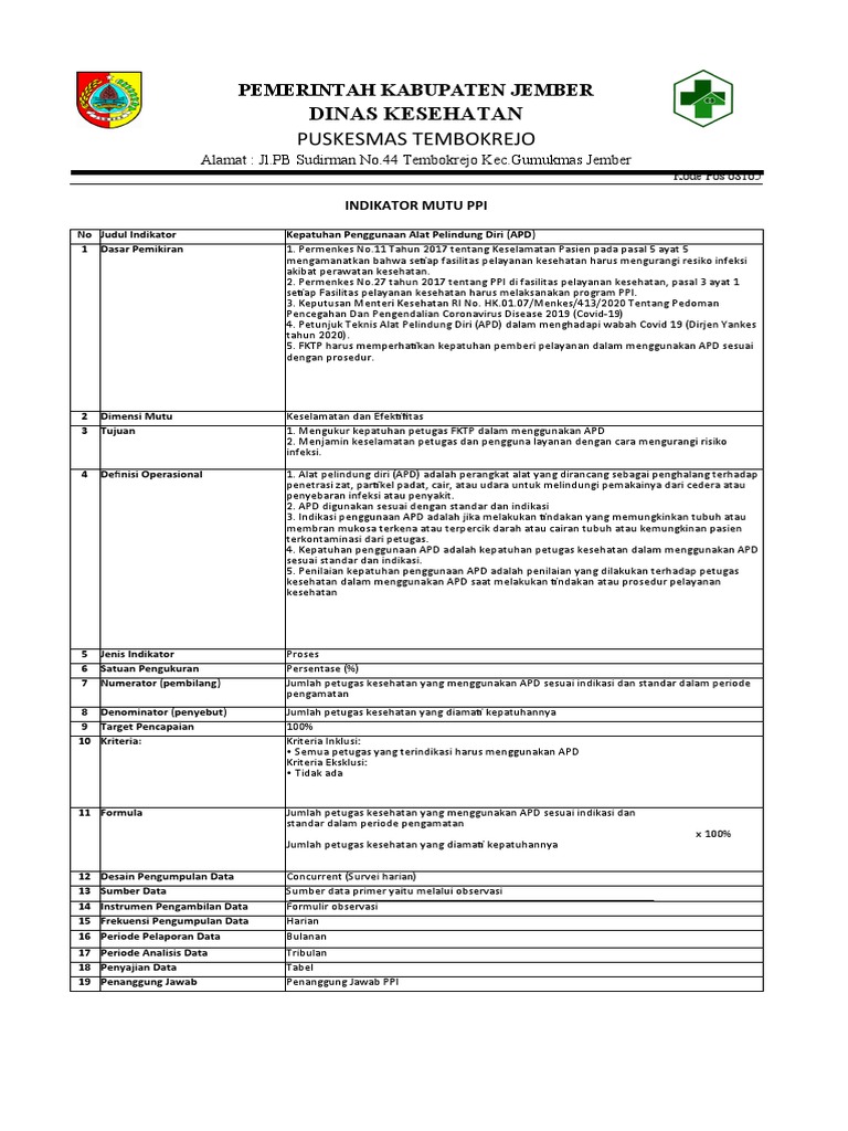 Indikator Mutu Inm | PDF