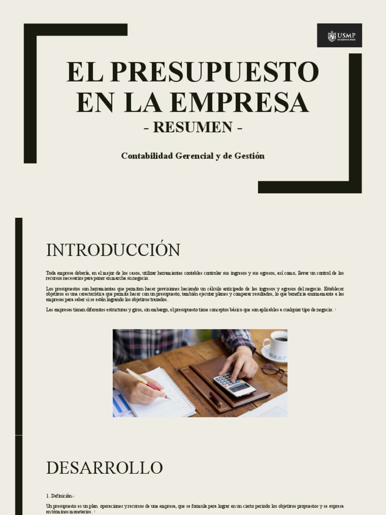 Presupuestos Empresariales: Guía Completa | PDF | Presupuesto | Planificación
