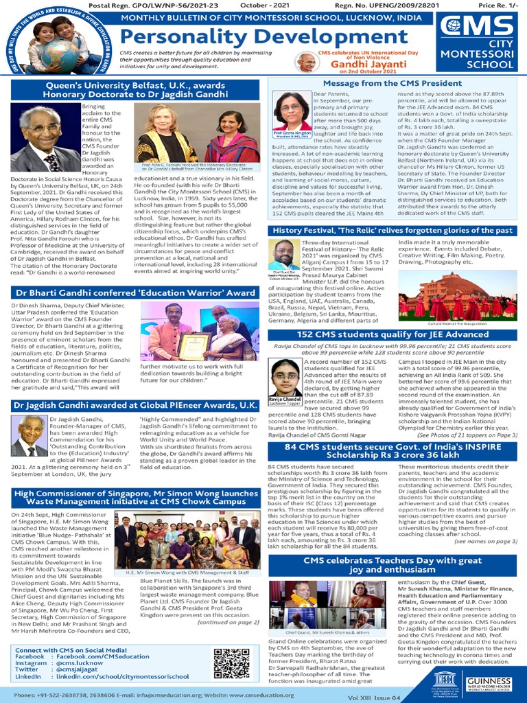 CMS Bulletin Oct 2021 | PDF