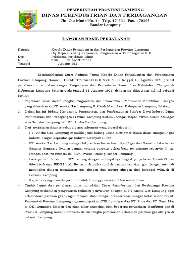 Nota Dinas LHP Aneka Gas | PDF