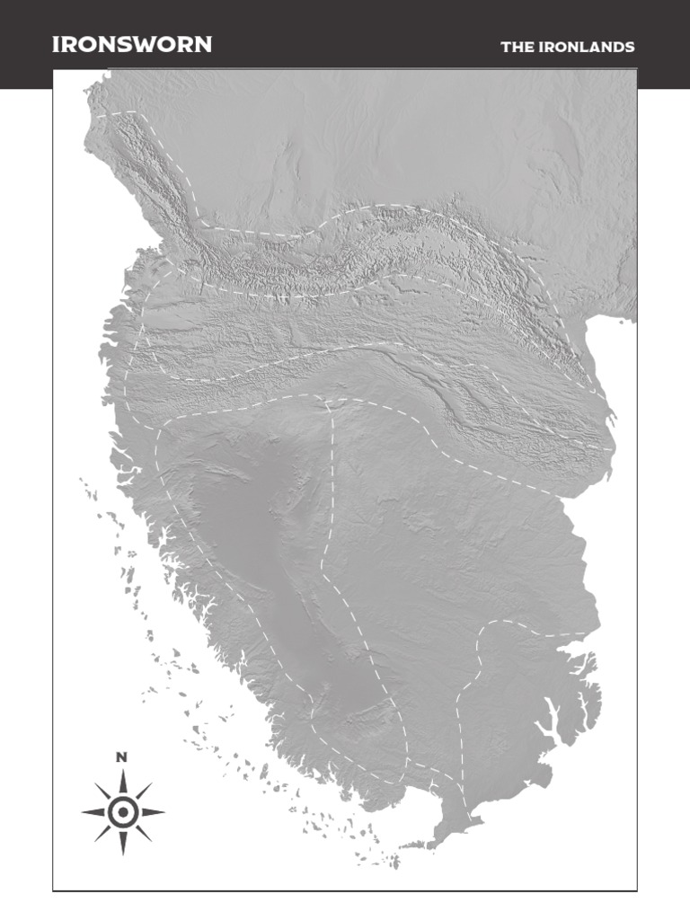 Ironsworn Blank Ironlands Map Topo | PDF
