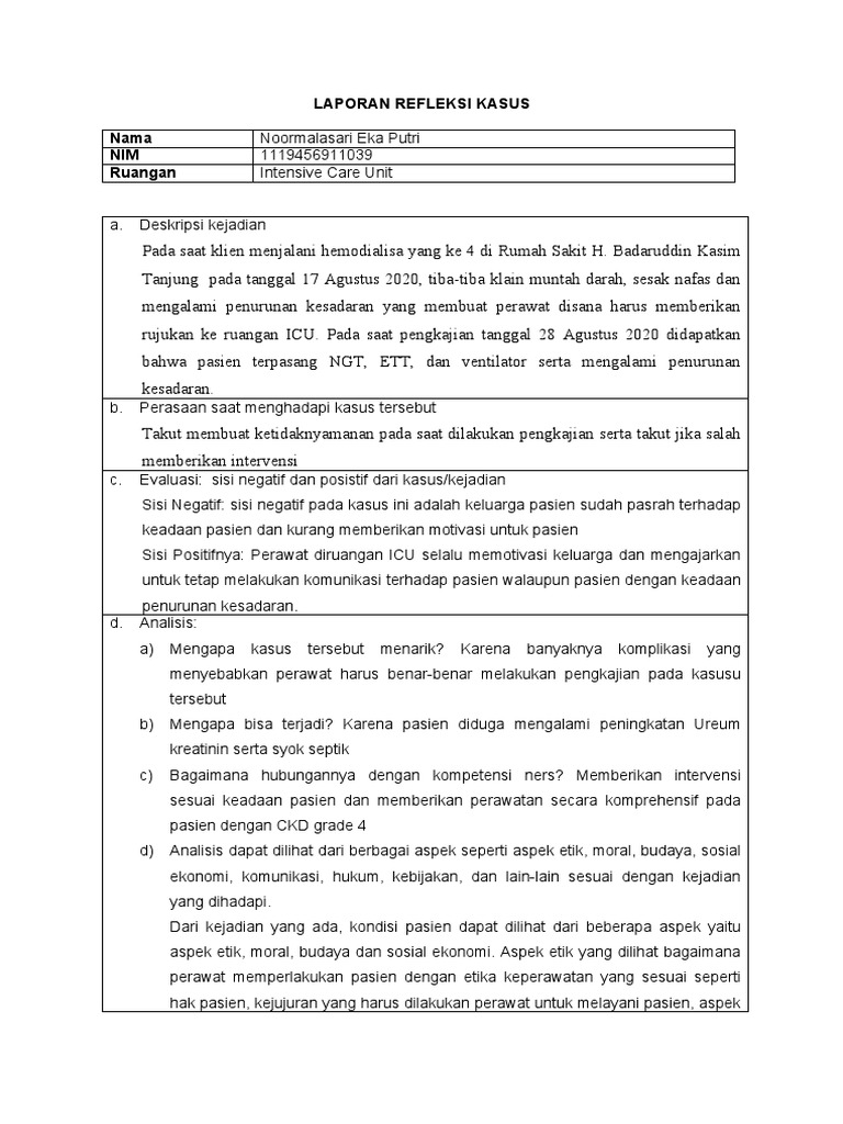 Laporan Refleksi Kasus CKD | PDF