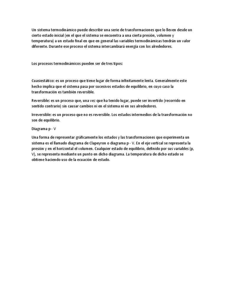 Transformaciones Termodinamicas | PDF