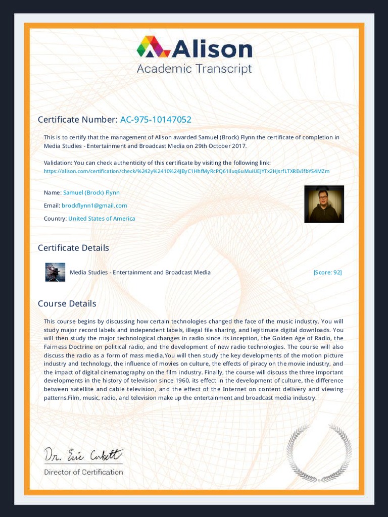 Media Studies Certificate | PDF