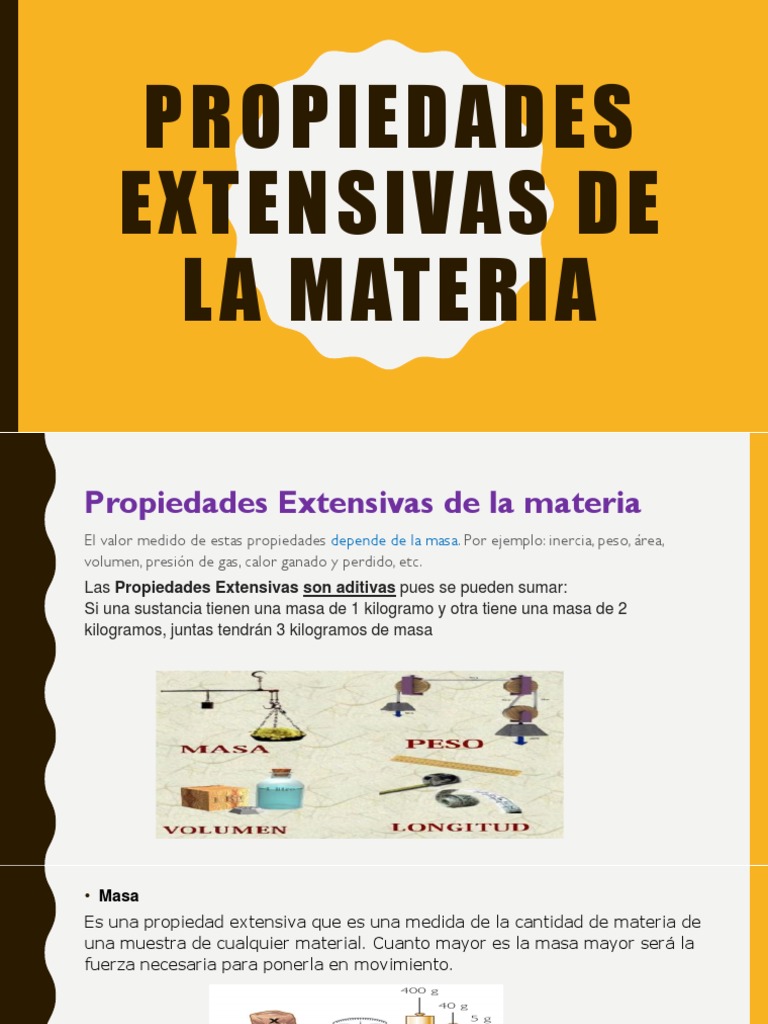 Propiedades Extensivas de La Matería | PDF