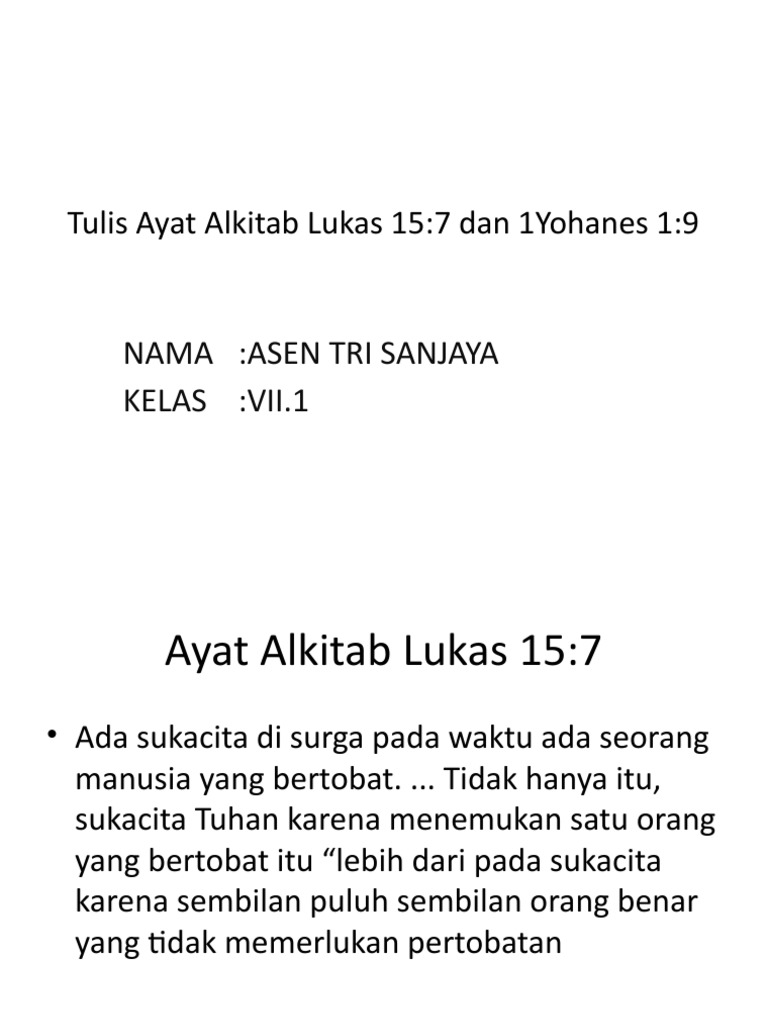 Tulis Ayat Alkitab Lukas 15 | PDF