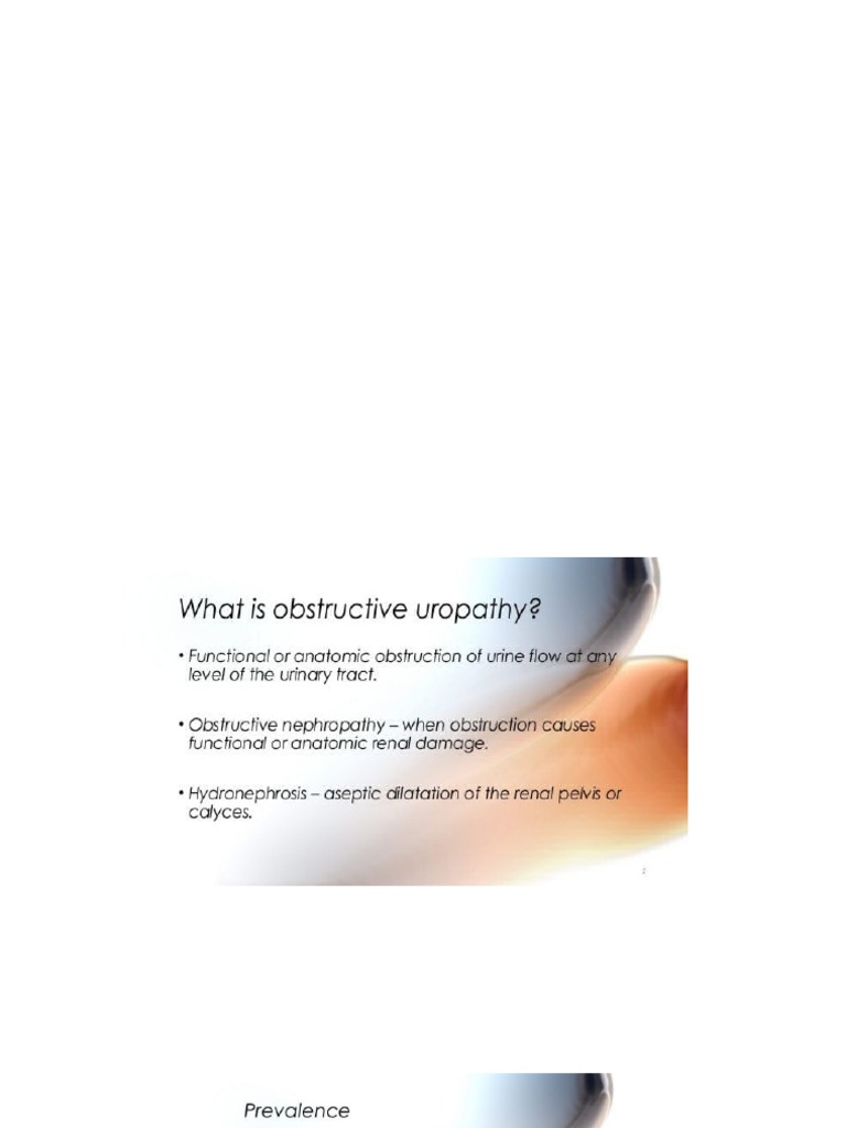 Obstructive Uropathy: Causes & Effects | PDF
