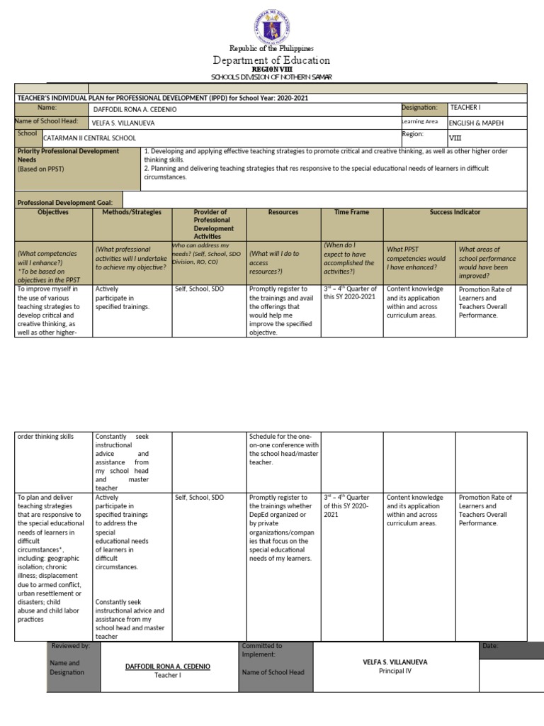 Department of Education: Republic of The Philippines | PDF | Teachers ...