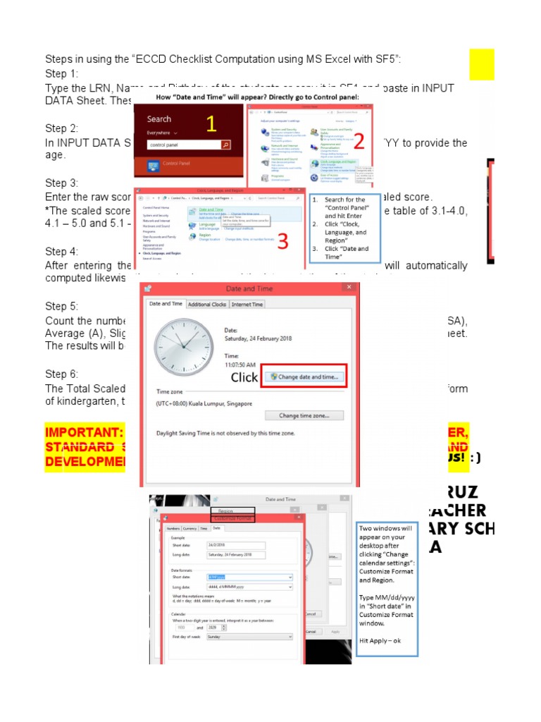 Guide to Using the ECCD Checklist Computation in Microsoft Excel with ...